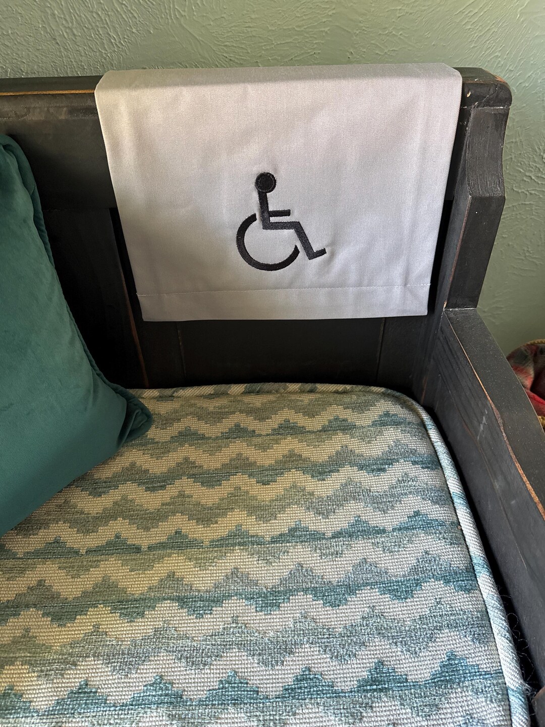 Handicap Reserved Seating Sign, Embroidered Twill Fabric Chair Drape - Etsy