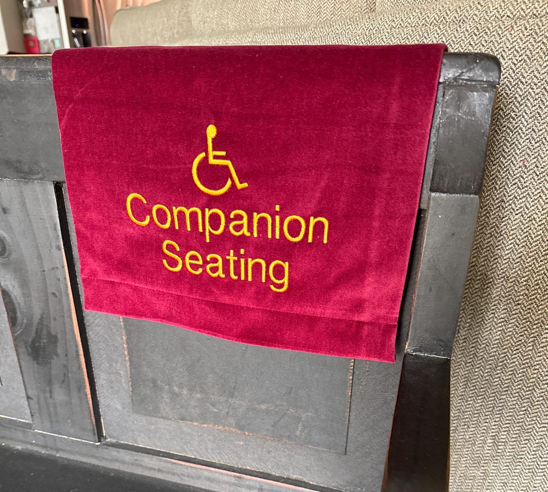 Fabric Companion Seating Sign, Pew Marker, Handicap Symbol, ADA, Chair ...