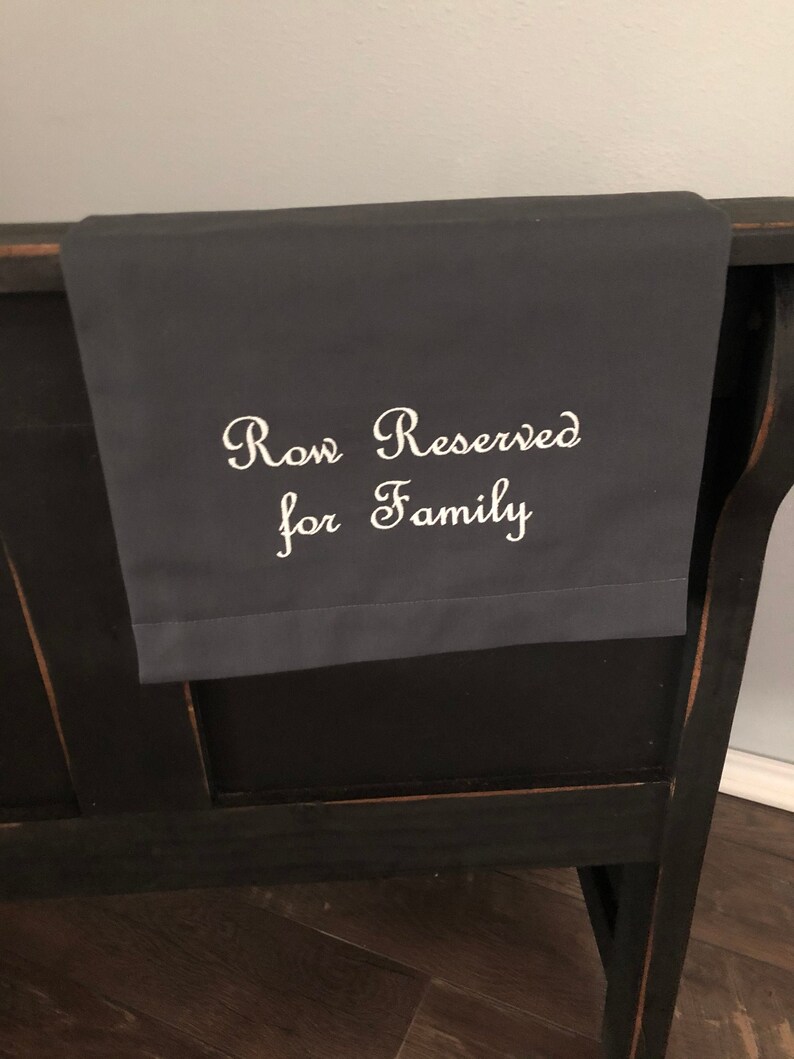 Row Reserved for Family Wedding Pew Sign Wedding Pew Marker - Etsy