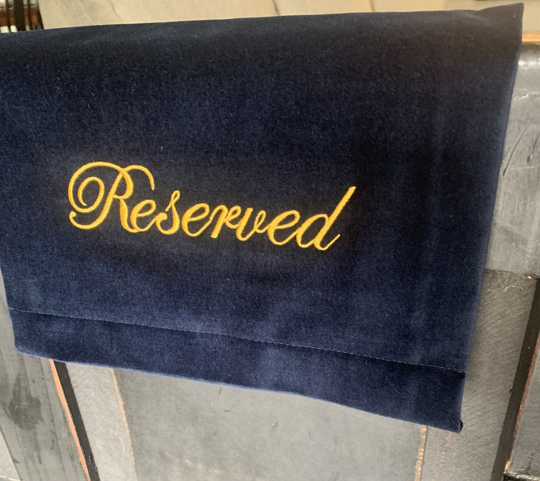 Embroidered Reserved Pew Sign, Venue Seating Drape - Etsy