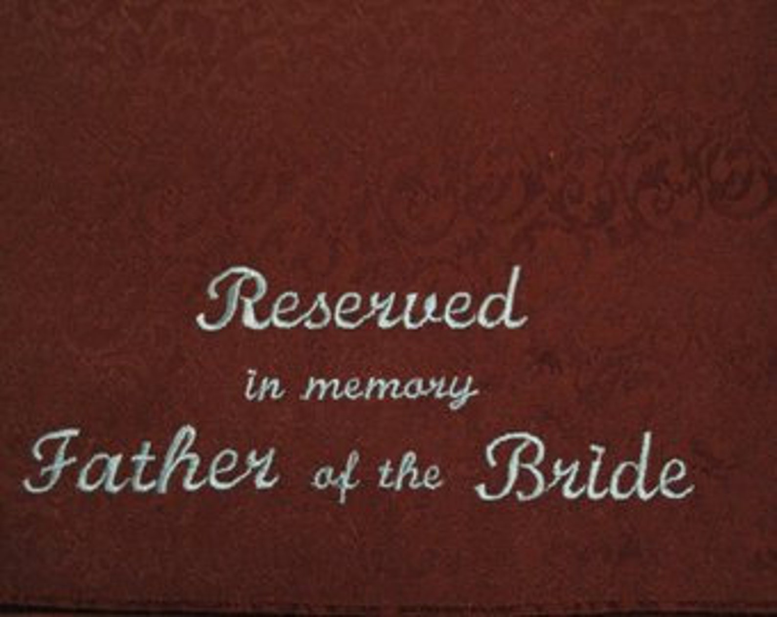 Reserved in Memory Father of the Bride Mother of the Bride | Etsy