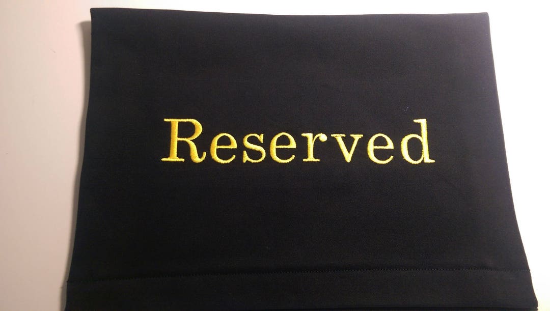 Embroidered Fabric Reserved Sign, Venue Seating Marker - Etsy