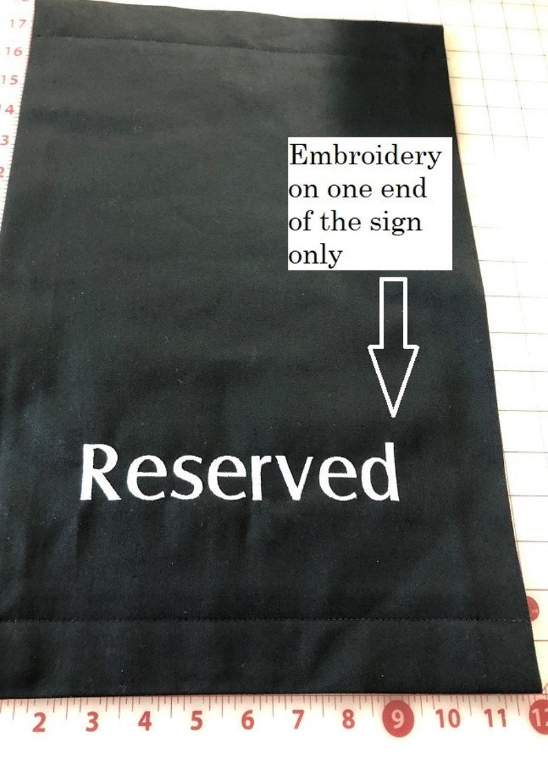 Embroidered Velveteen or Twill Reserved Sign, Wedding, Funeral, Event ...