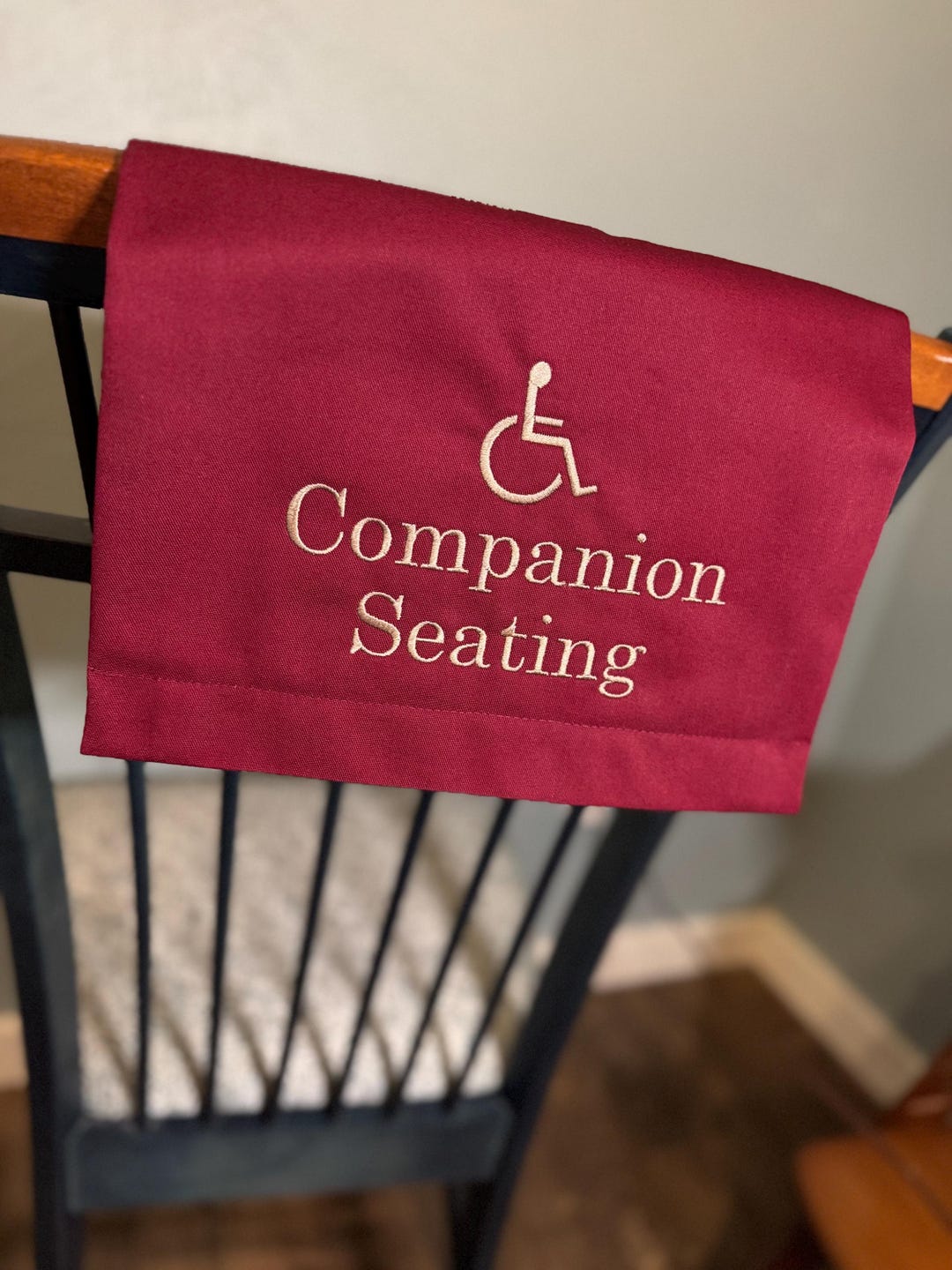 Embroidered Fabric Reserved Sign, ADA Companion Seating, Pew Marker - Etsy