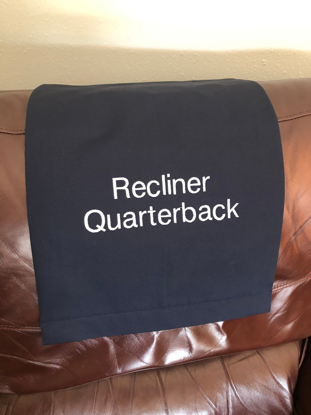 Personalized Embroidered Headrest Cover, Media Room Decor, Gift for ...