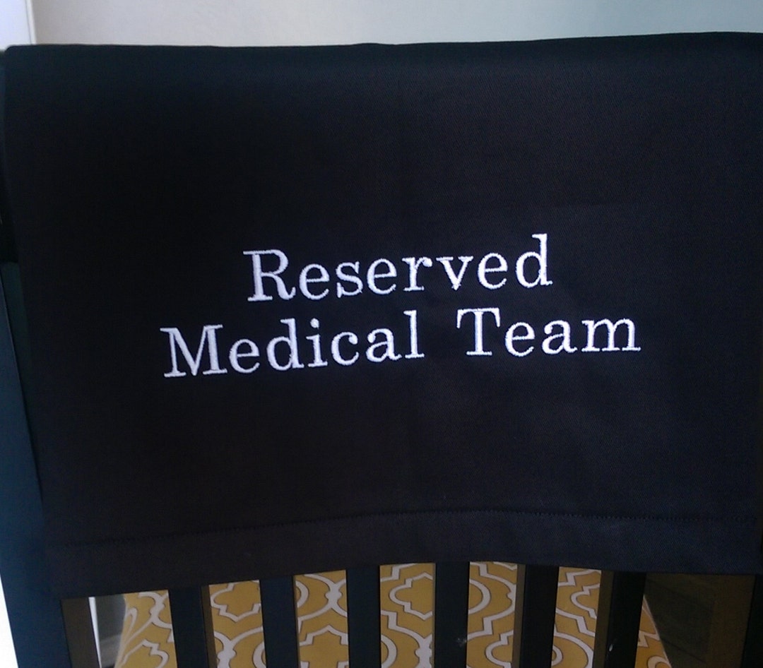 Reserved Sign, Medical Team, Fabric Chair Sash, First Aid, Pew Marker ...
