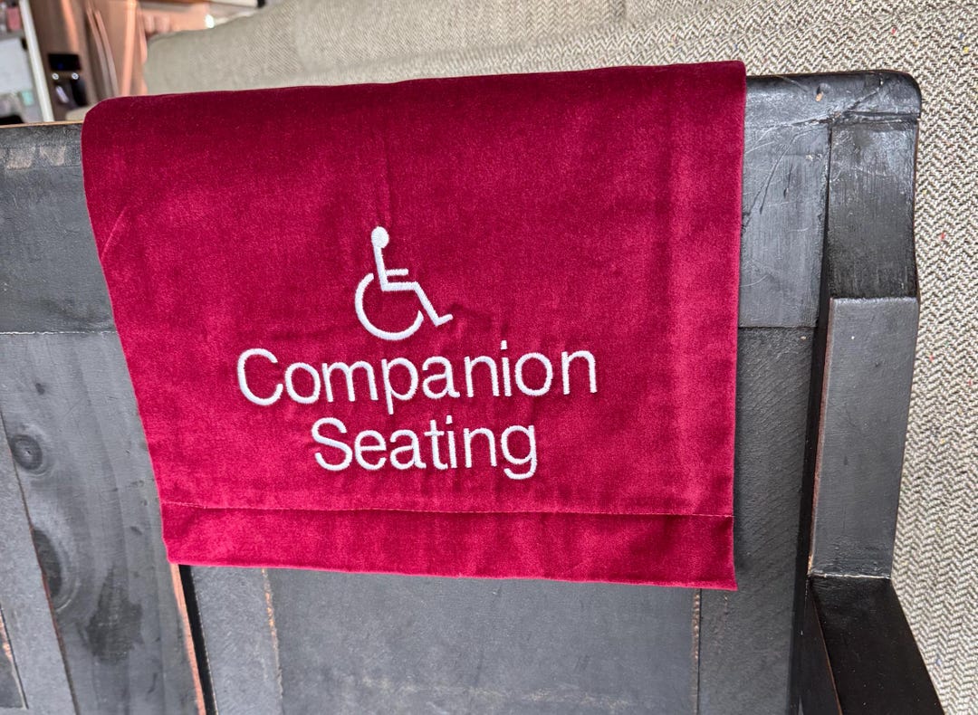 Custom Fabric Companion Seating Sign, ADA Reserved Chair Drape - Etsy