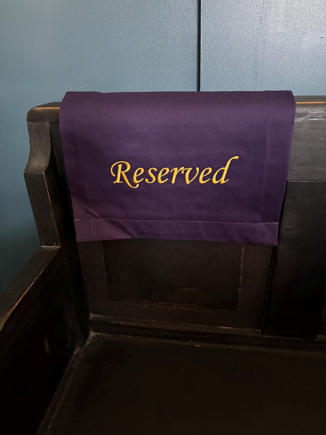Embroidered Fabric Reserved Sign, Chair Drape - Etsy