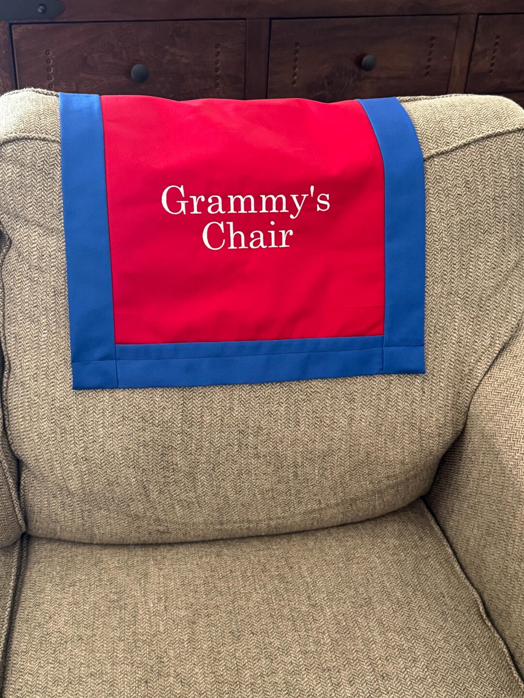 Personalized Embroidered Headrest Cover, Media Room Recliner Protector ...
