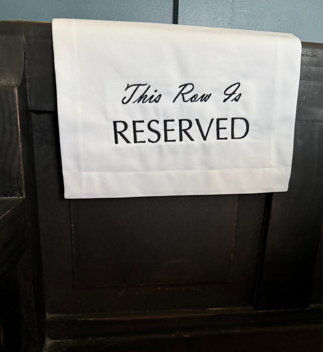 Fabric Reserved Sign, Pew Sash, Pew Sign, Chair Scarf, Drape, Wedding ...