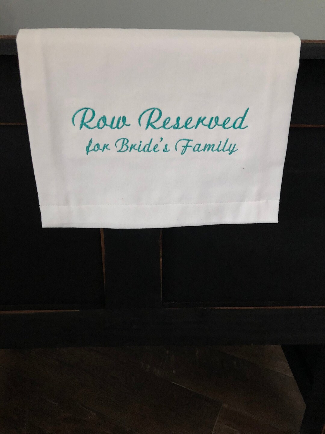 Embroidered Wedding Pew Sash, Reserved Row Sign, Twill or Velveteen - Etsy