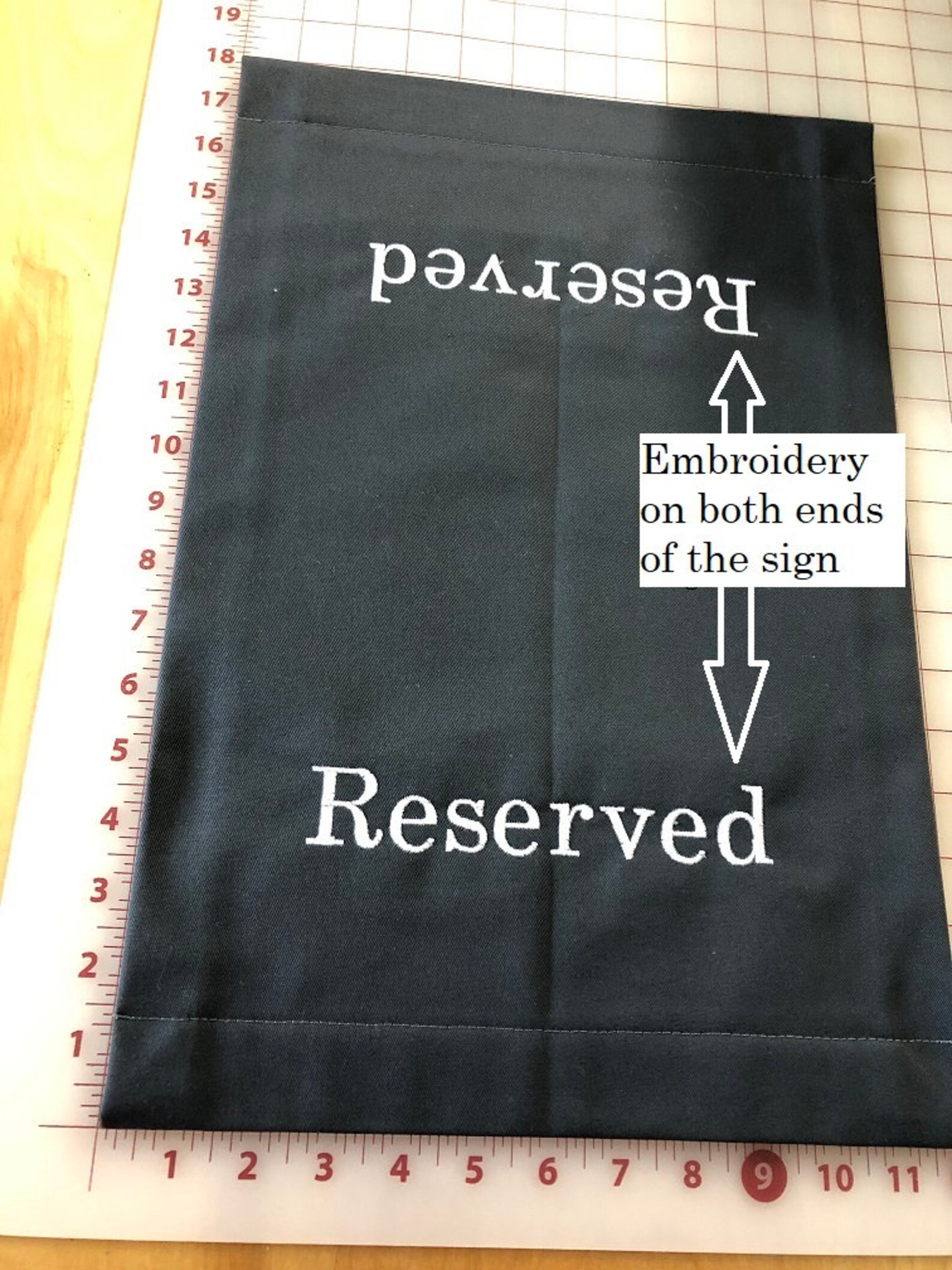 Custom Embroidered Fabric Reserved Sign, Event Seating Marker - Etsy