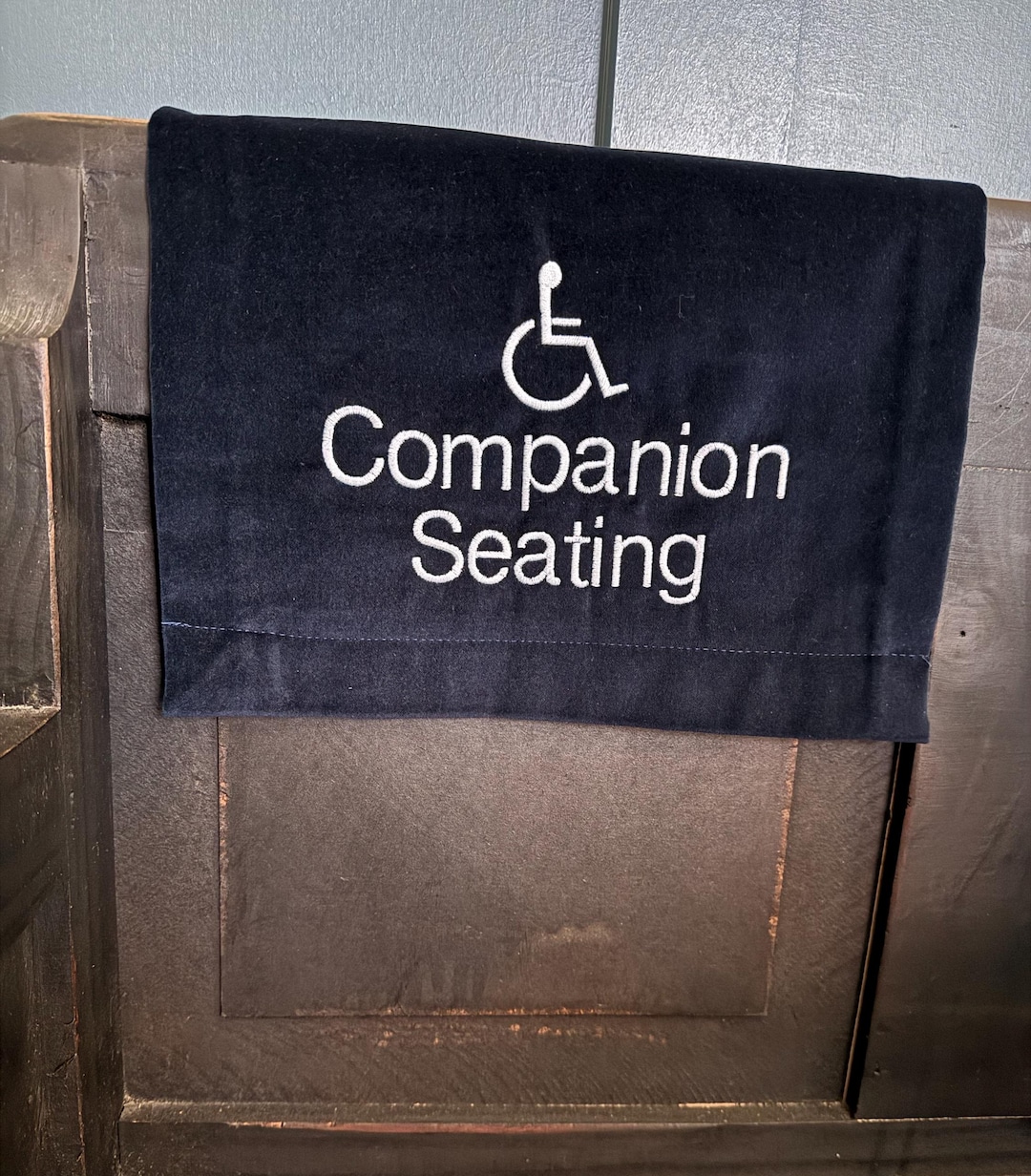 Embroidered Companion Seating Pew Sash, Handicap Reserved Sign - Etsy
