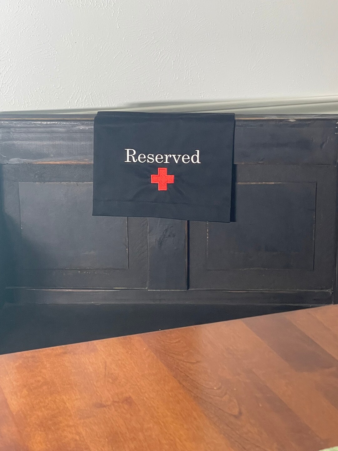 Fabric Reserved Sign, Pew Sash, Medical, Red Cross, Chair Drape, Place ...
