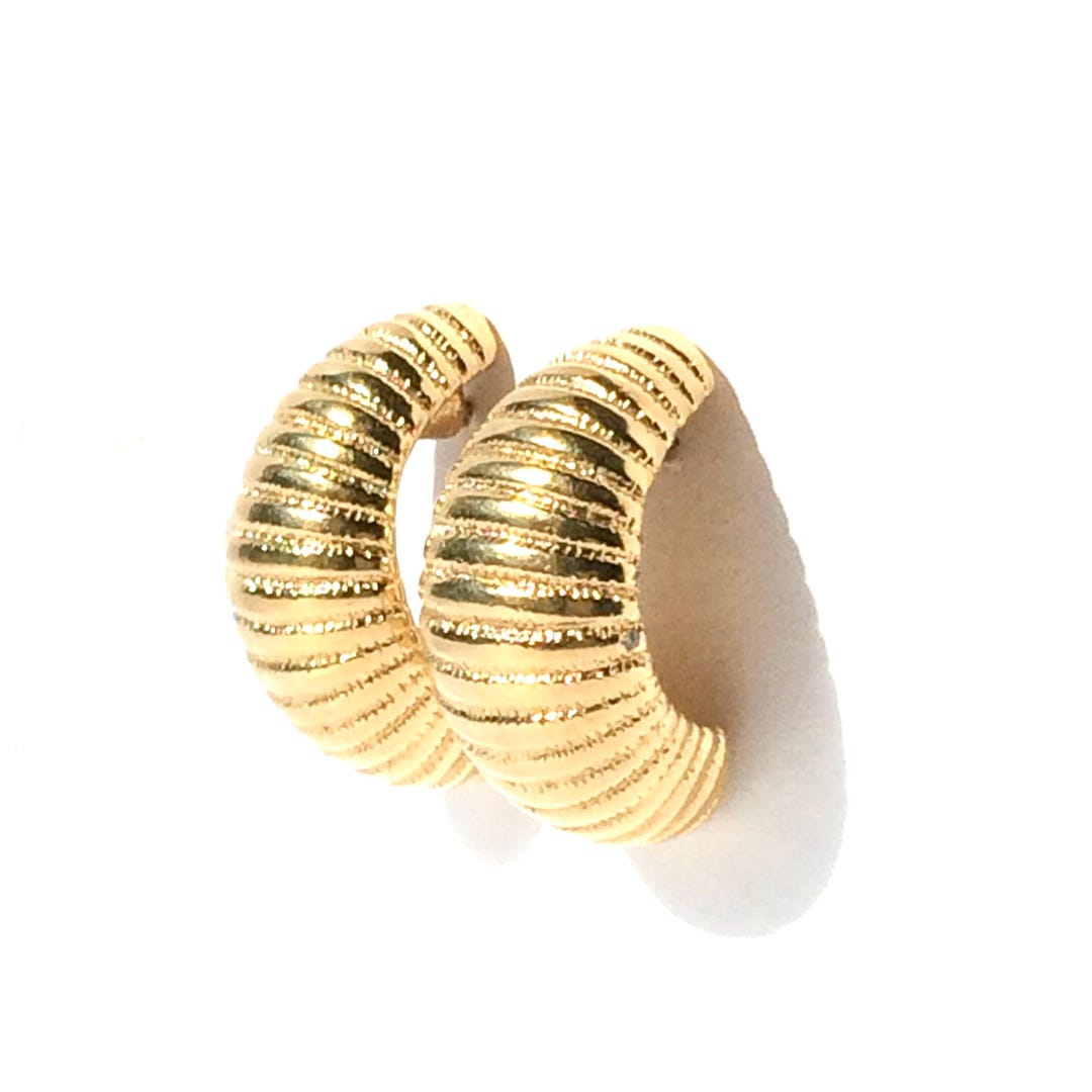 MONET Vintage Earrings Shrimp J Hoops Pierced Post Costume Jewelry - Etsy