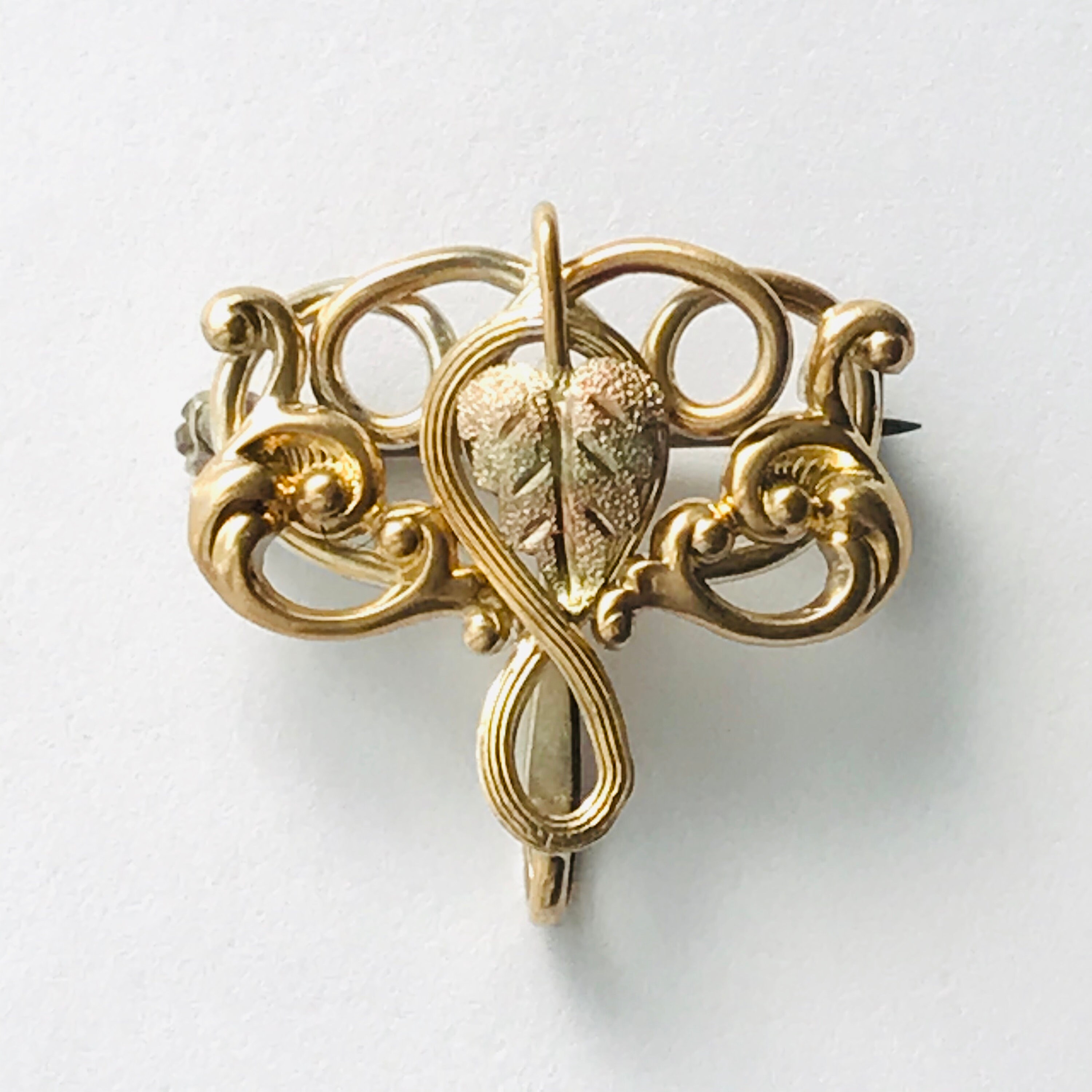 Antique Watch Pin Locket Brooch Art Nouveau 10K Gold Filled | Etsy