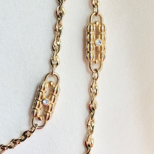 Double Chain Necklace Set, Convertible Gold Tone Paper Clip Chains With ...