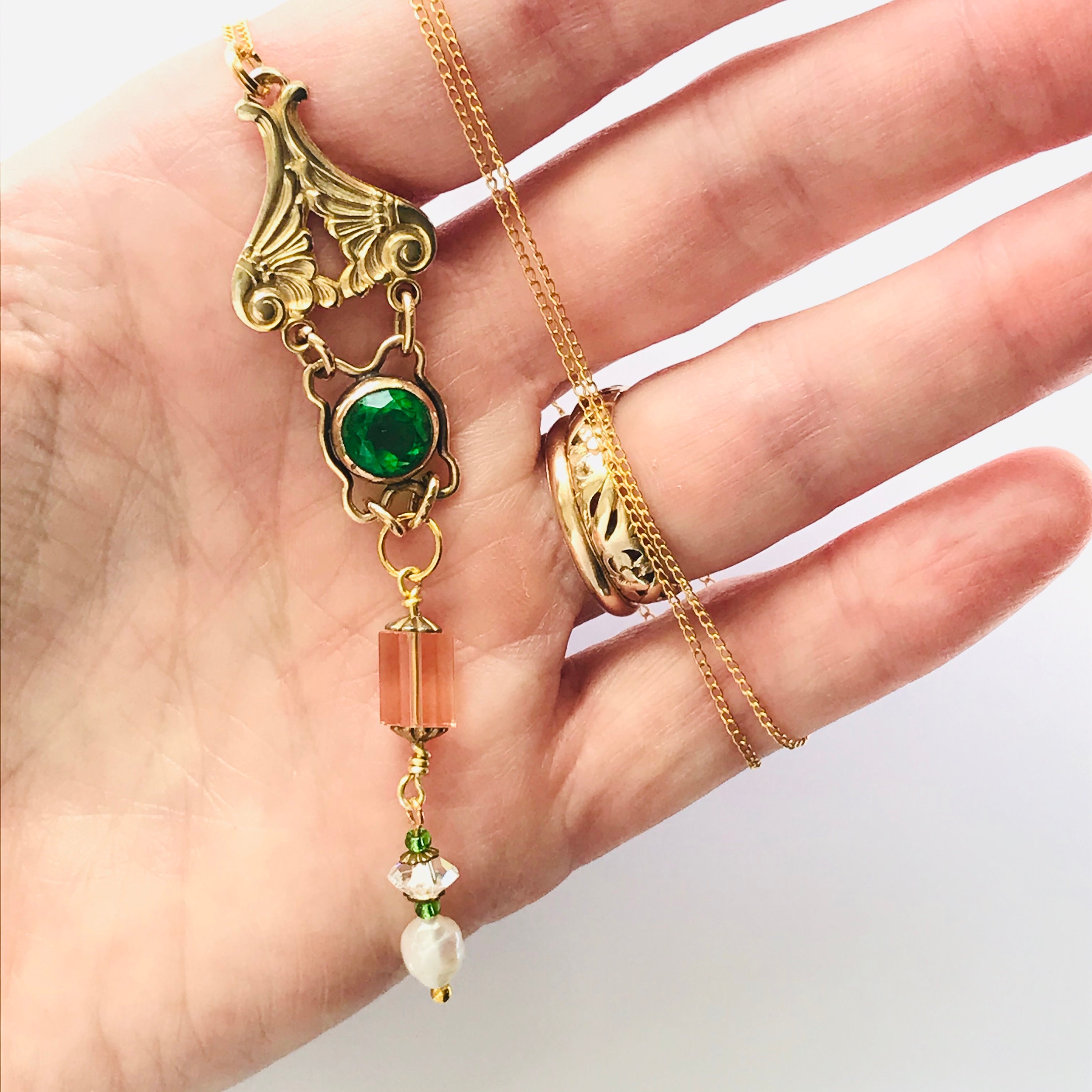 Goddess Pendant Handmade Necklace, Gold Filled Lavaliere, Unique ...