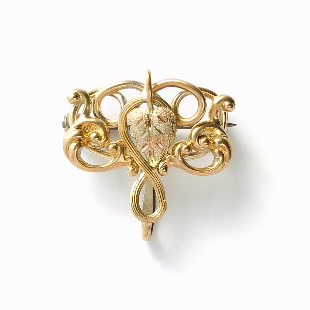 Antique Watch Pin, Locket Brooch, Art Nouveau, 10K Gold - Etsy