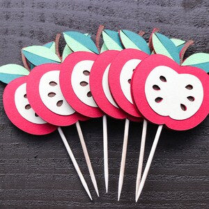 Apple Cupcake Toppers for Party Decoration - Apple Party Decorations ...