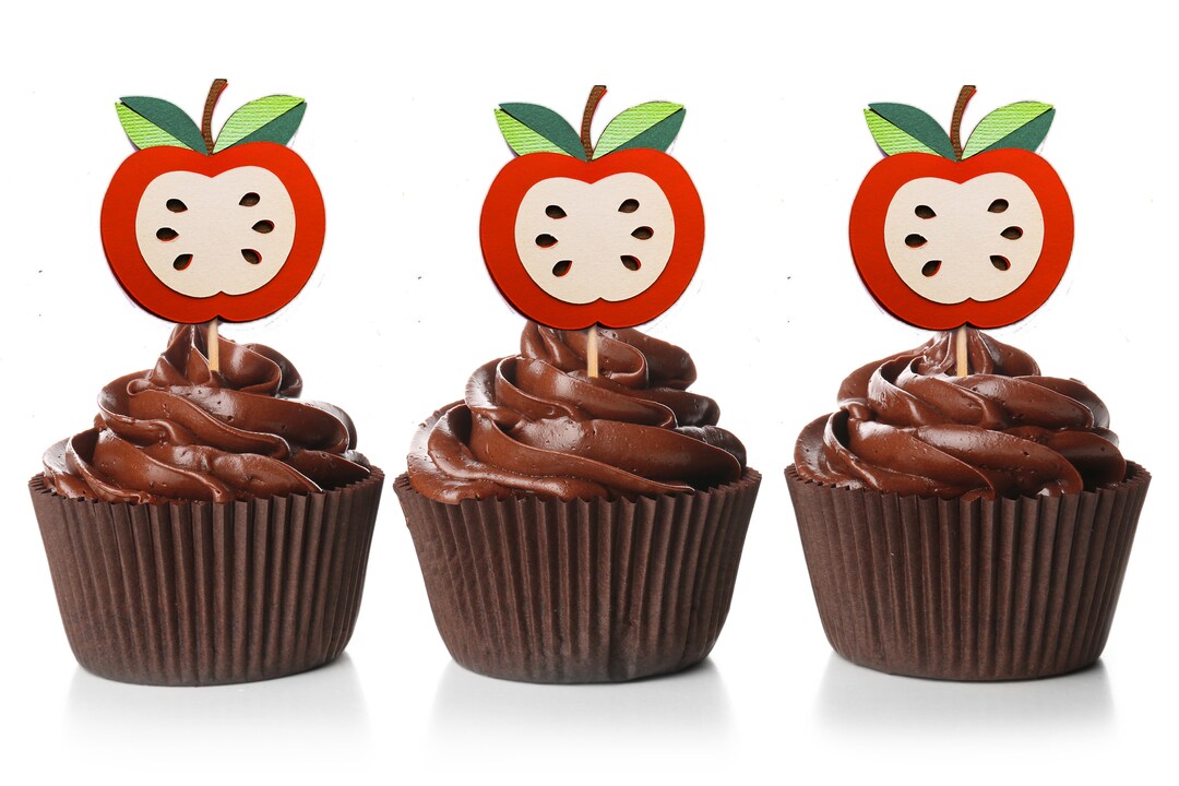 Apple Cupcake Toppers for Party Decoration - Apple Party Decorations ...