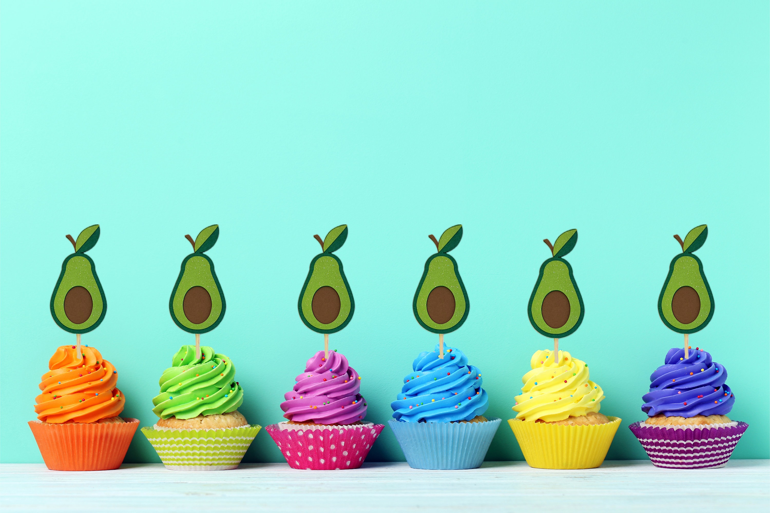 Avocado Cupcake Toppers for Party Decoration Avocado Party - Etsy