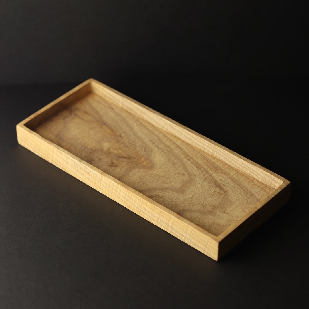 5” X 12” Rectangle Tray - Made Out of Ash Wood / Curly Figured Light ...