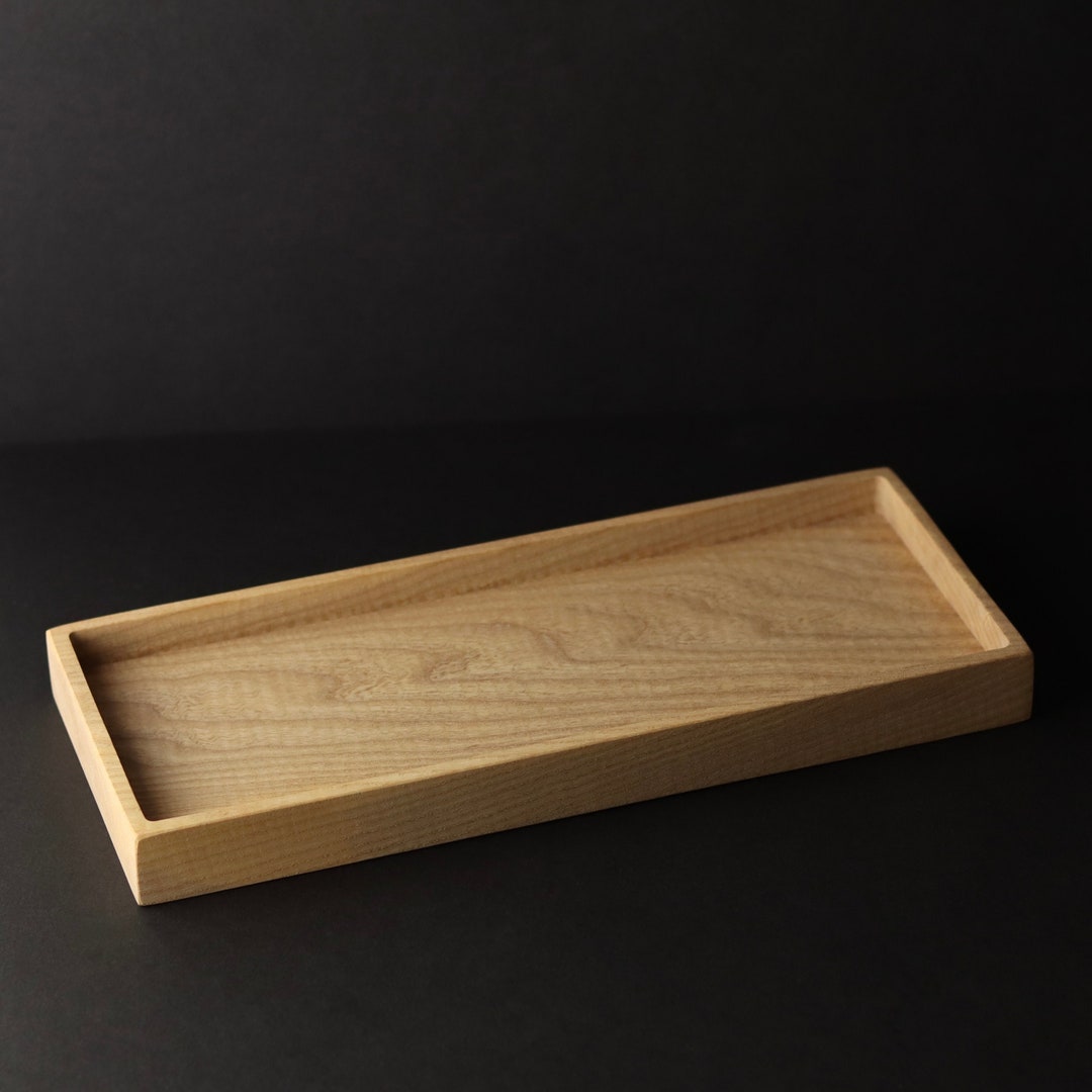 Curly Ash Wood Rectangle Tray: Light Wood, Maryland Sourced (5” X 12 ...