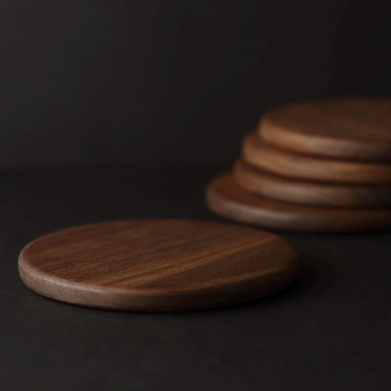 Solid Oak Wood Coasters - Etsy
