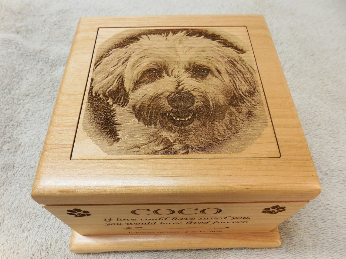 Medium Sized Pet Urn Laser Engraved | Etsy
