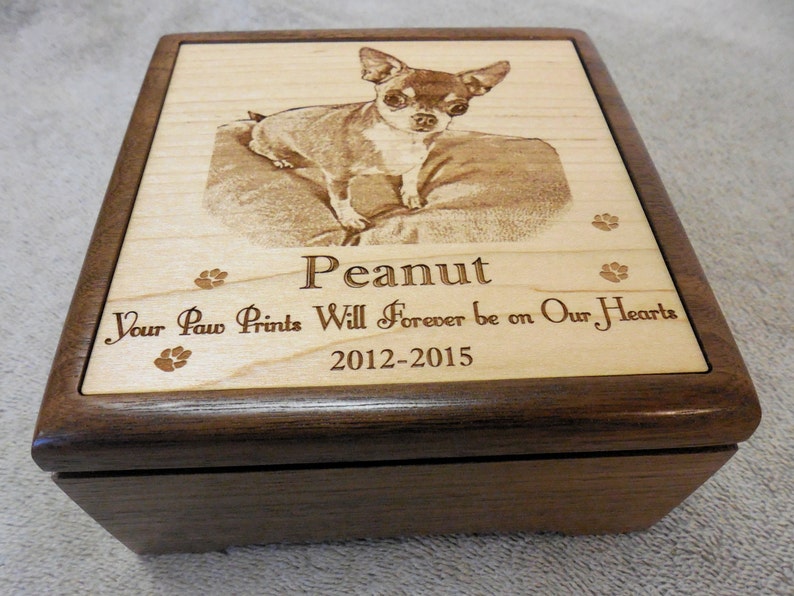 Small Pet Urn Walnut Laser Engraved Cat Urn Bunny Wood | Etsy