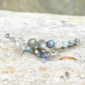 Flashy Faceted Labradorite Ear Crawlers, 14k Gold Filled Niobium ...