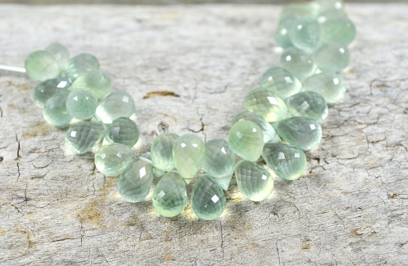 Floating Prehnite Necklace, Silkon Gem Thread Barely There Dainty Mint ...
