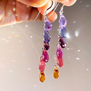 Sunset Raindrops ~ Luxe Ombré Waterfall Earrings With Rare Crystal ...
