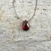 Floating Garnet Necklace Silkon Thread Barely There Dainty - Etsy