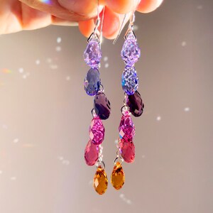 Sunset Raindrops ~ Luxe Ombré Waterfall Earrings With Rare Crystal ...