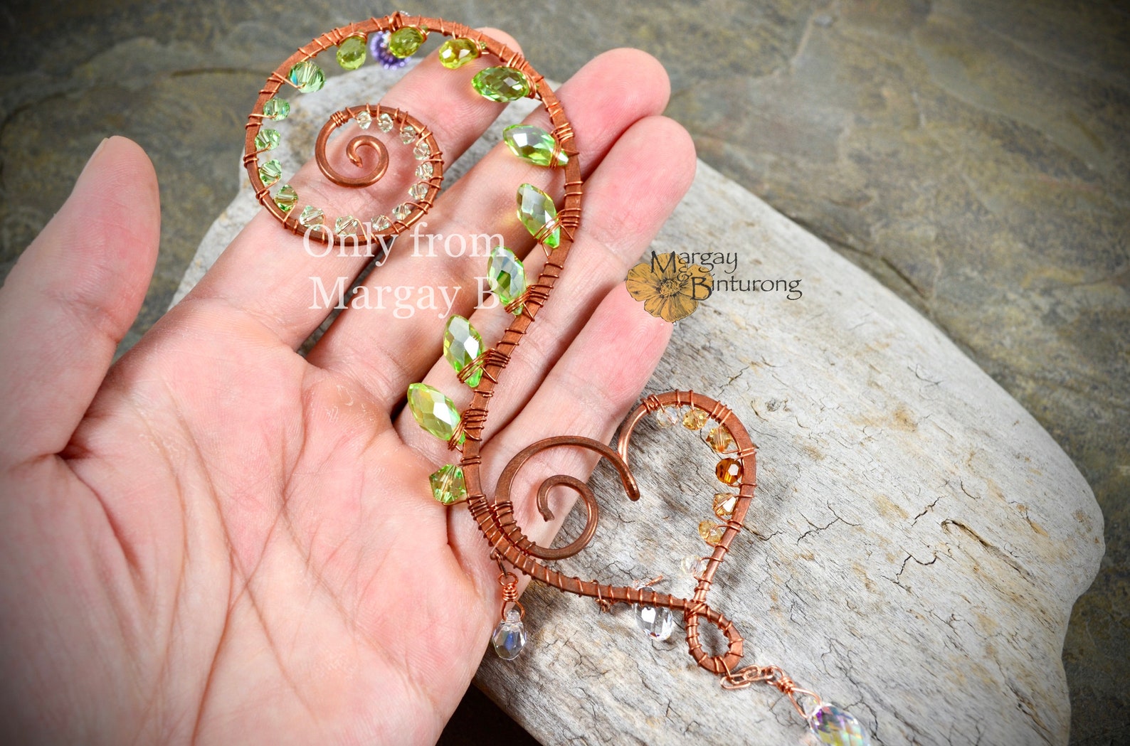 Curling Fern Mini Suncatcher, Crystal Prism Fern Leaf Plant Wire Art ...