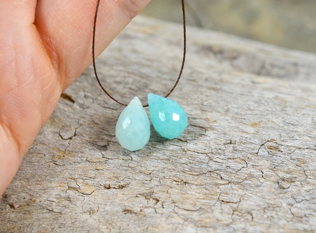 Floating Amazonite Necklace, Silkon Thread Barely There Dainty Peruvian ...