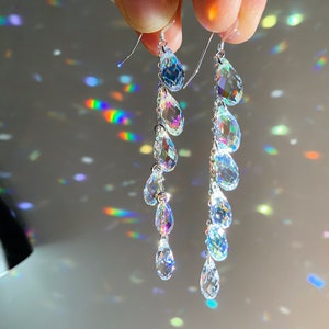Starlight ~ Luxe Rainbow Waterfall Earrings, Super Rare Crystals ...