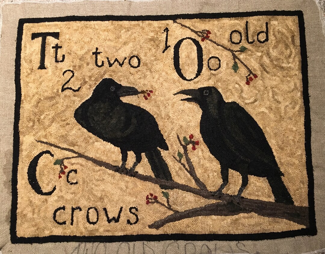 PATTERN:T is for Two Old Crows Rug Hooking Pattern - Etsy