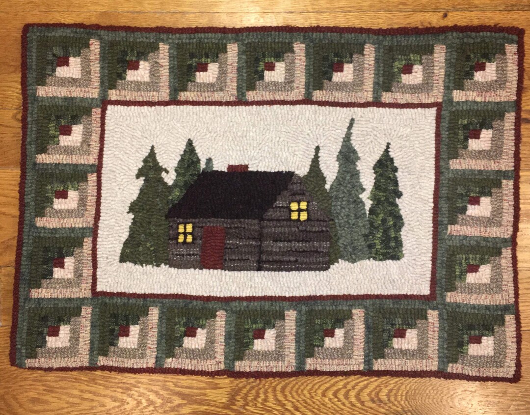 Hidden Pines Cabin Rug Hooking Pattern - Etsy