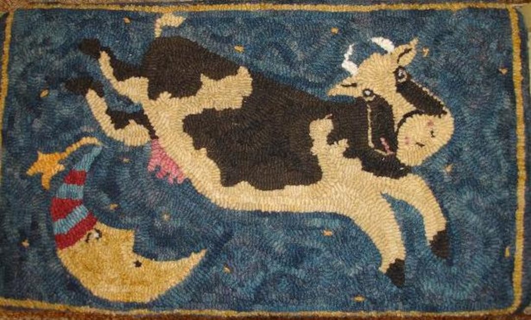 Pattern:the Cow Jumped Over the Moon Rug Hooking Pattern - Etsy