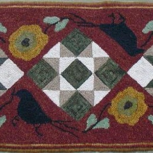 Crows in the Garden Runner Rug Hooking Pattern. - Etsy