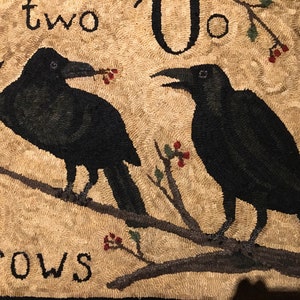 PATTERN:T is for Two Old Crows Rug Hooking Pattern - Etsy