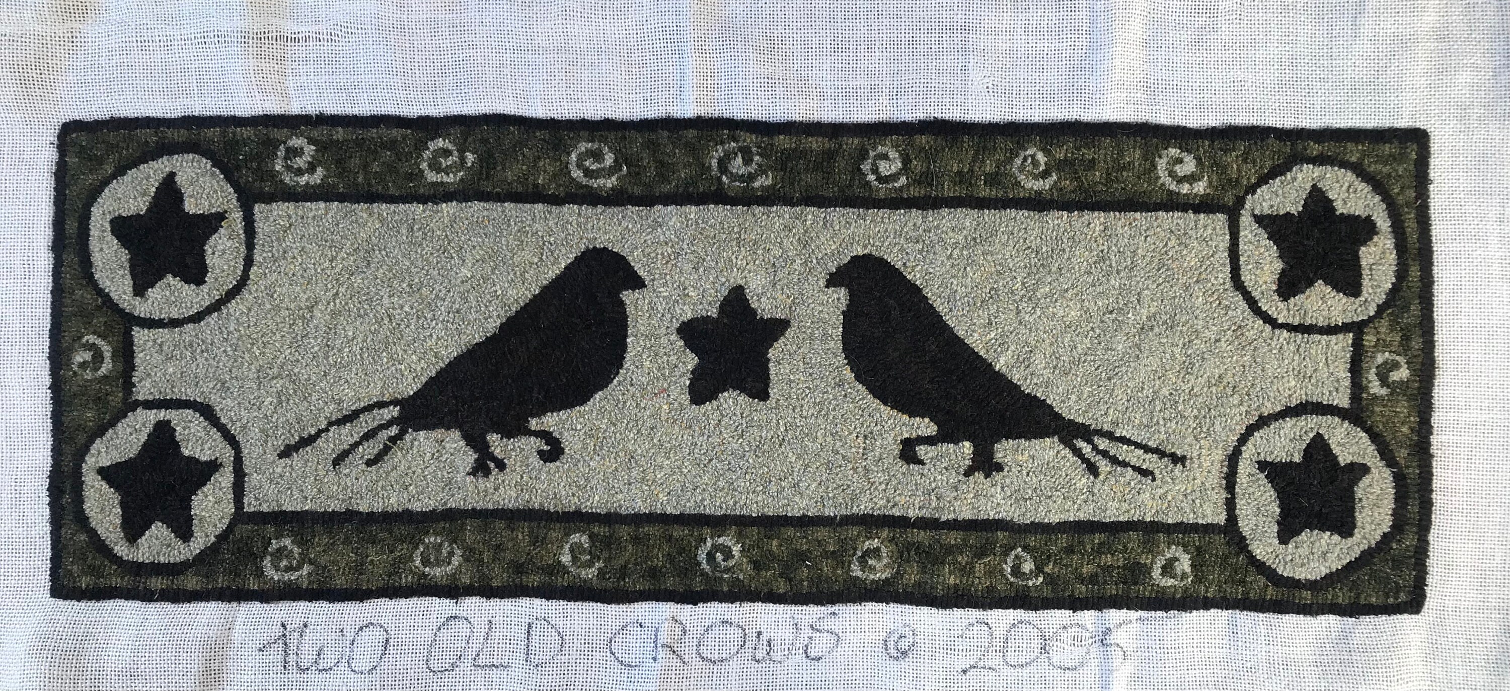 Pattern:two Old Crows Rug Hooking Pattern - Etsy