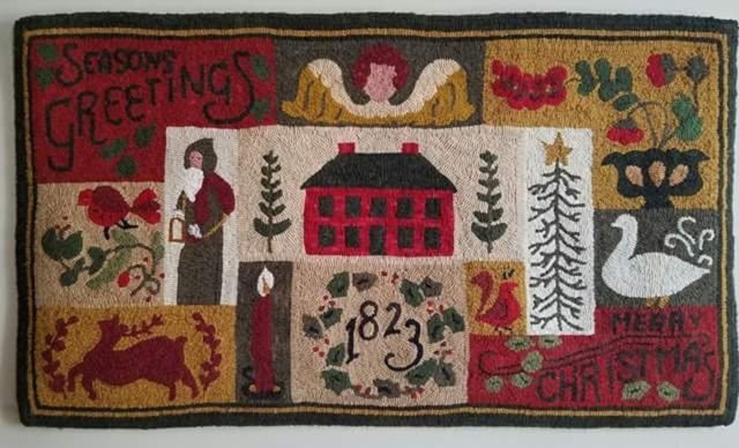 A Simple Christmas Rug Hooking Pattern - Etsy