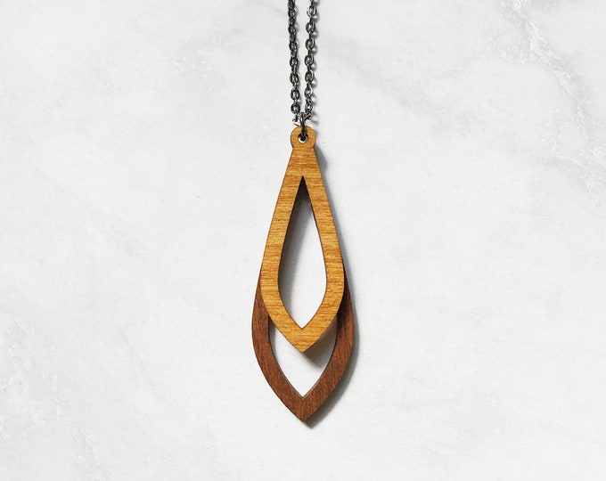 Wood Rustic Necklace Wood Jewelry Natural Jewelry Laser - Etsy