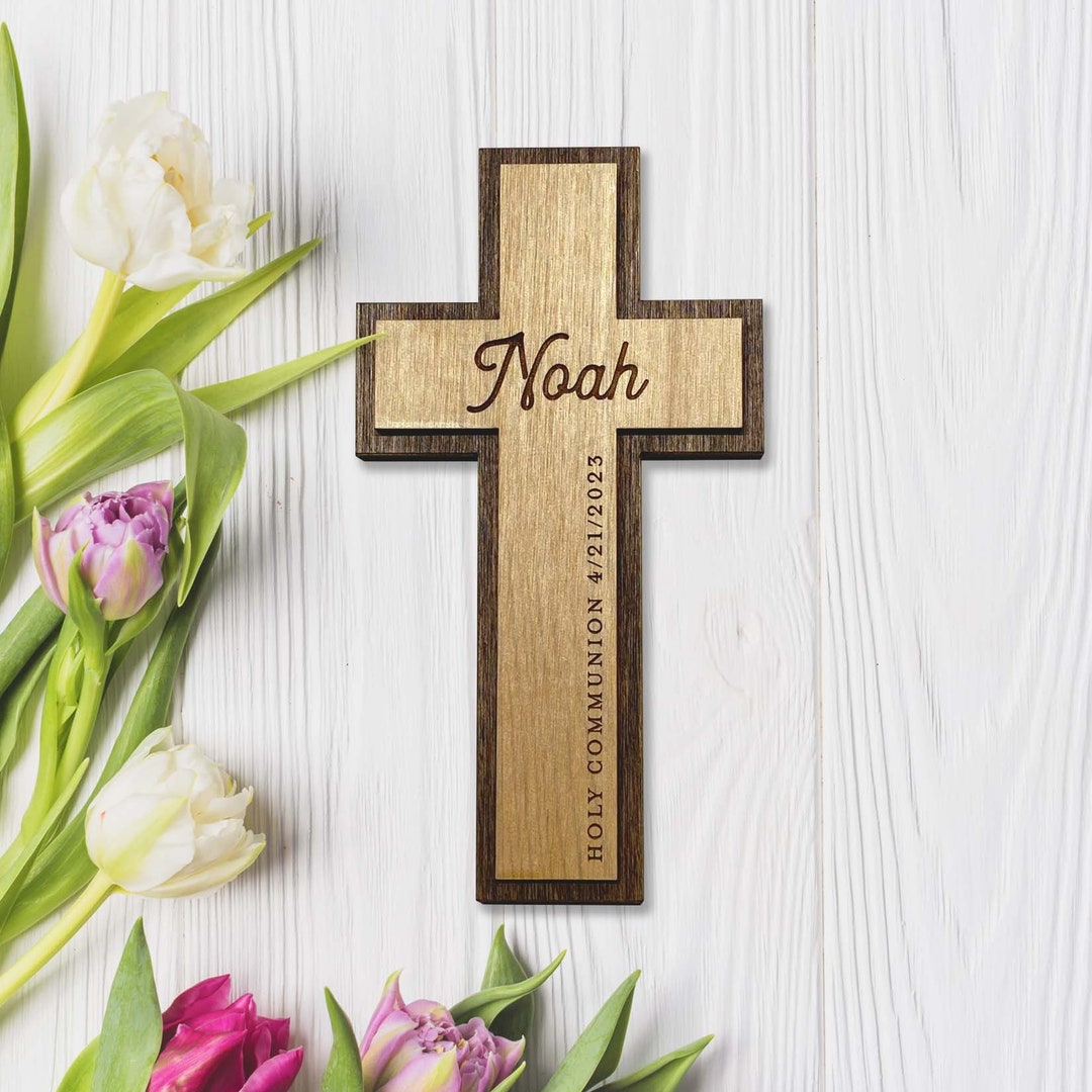 Personalized Cross Baptism Gift, Holy Communion Gift, Confirmation ...
