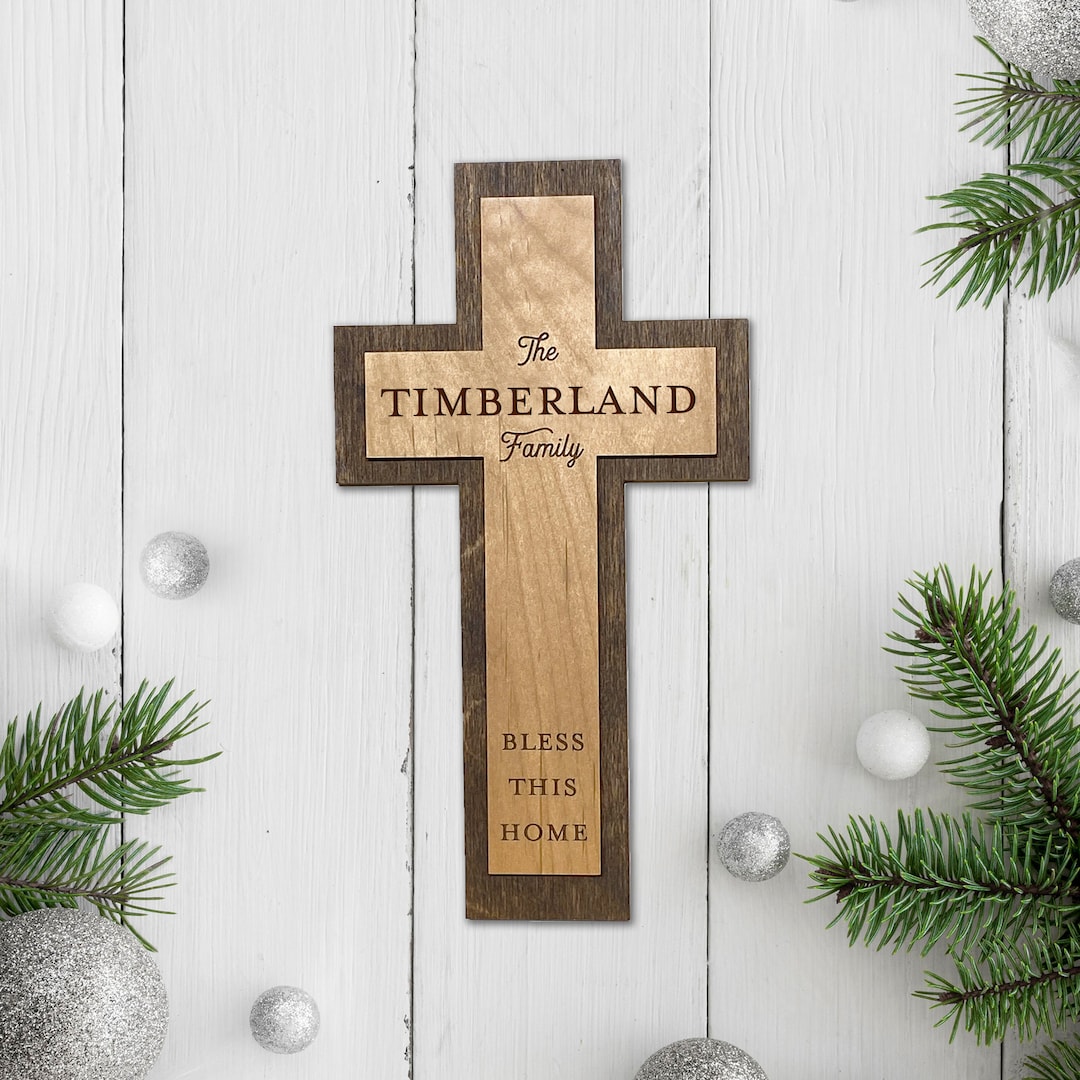 Personalized Family Cross Family Name Cross, First Home Gift, House ...