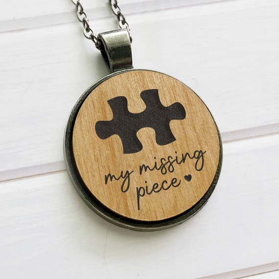 My Missing Piece Necklace Valentines Gift Wood Missing Puzzle Piece 5th Anniversary Gift Puzzle Piece Gift